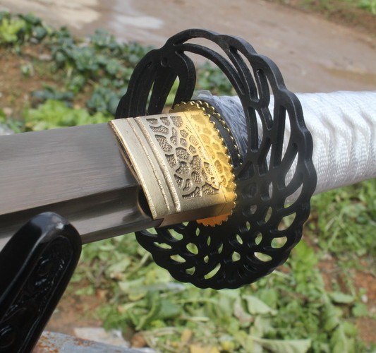 Hand Forged Gold Acid Dye 9260 Spring Steel Katana Phoenix Samurai ...